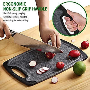 Pak Cutting Boards Set, Chopping Board, Plastic Cutting Boards for Kitchen Dishwasher Safe BPA Free, Large Cutting Board, Cutting Boards for Kitchen, Meat Cutting Board, Slip Resistant, Juice Grooves