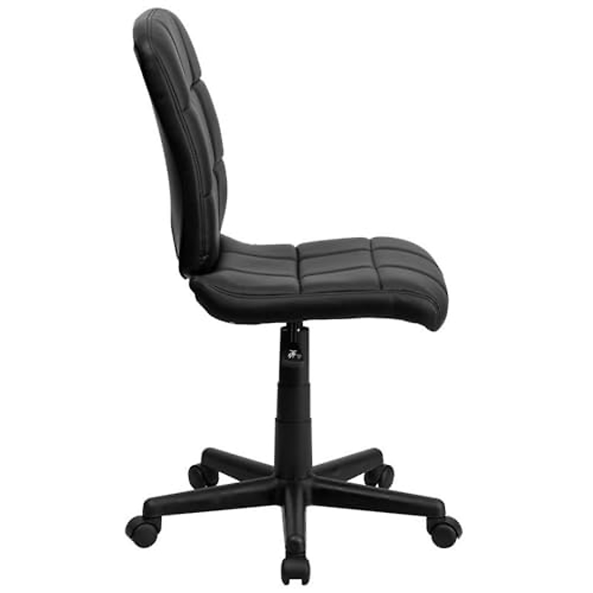 Pemberly Row Contemporary Mid Back Quilted Office Swivel Chair in Black