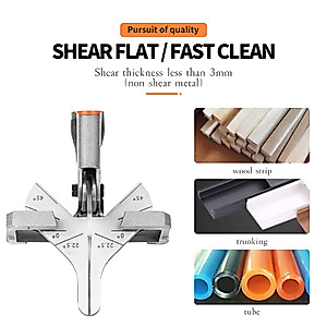 Terizger Miter Shears for Angular,Quarter Round Cutting Tool,Multi Angle Miter Shear Cutter for Wood Chips, 0-135 Degree Adjustable, with 1 Extra blade (Miter Shears)