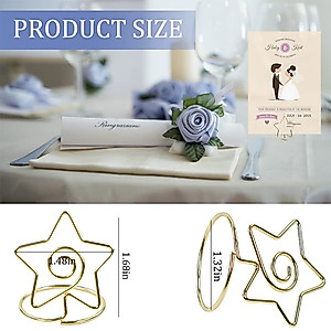 ELANE 20 Pcs Mini Place Card Holders for Weddings,Wedding Table Number Holders Place Card Holders for Table,Table Place Card Holders (Star)