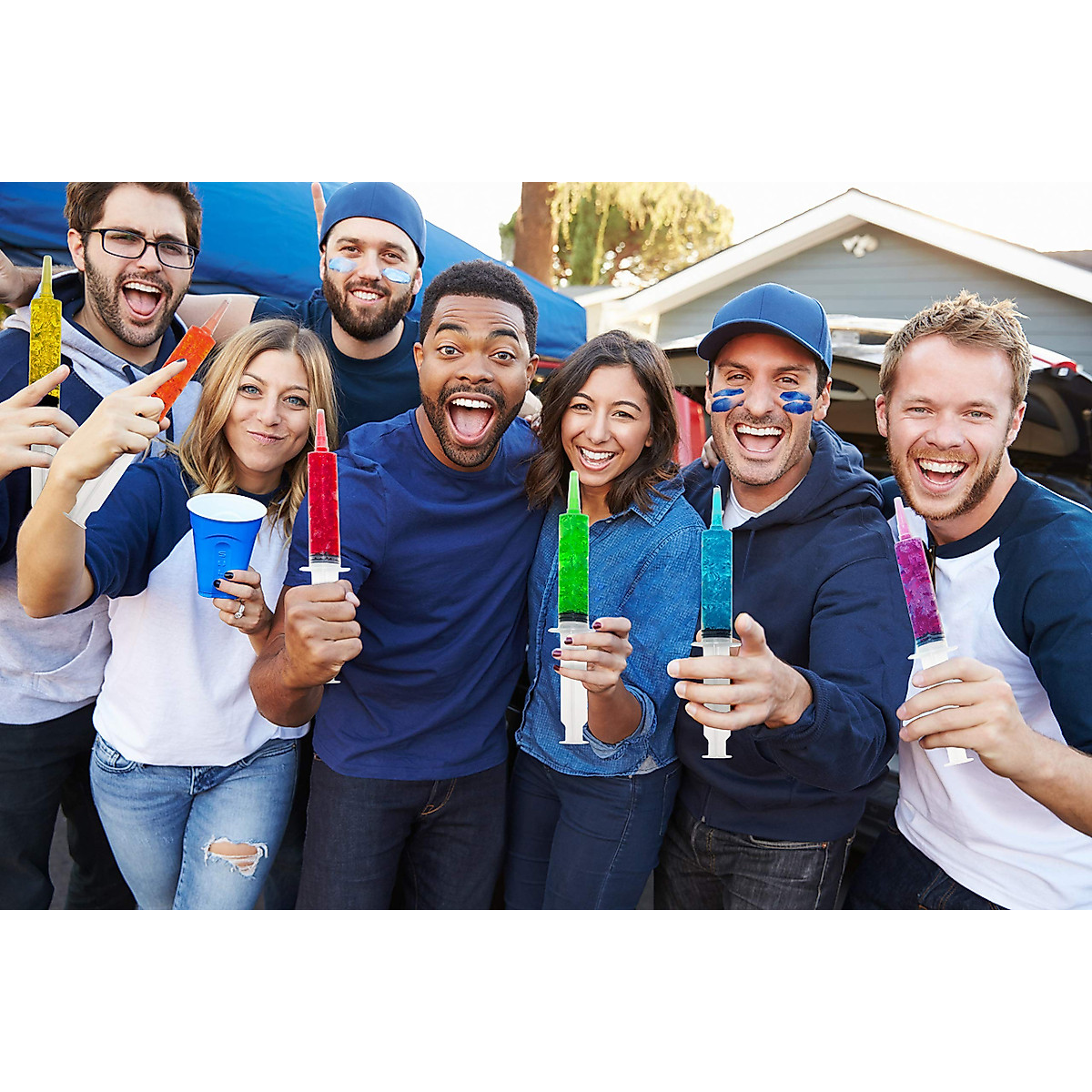 30 Pack 2.5 oz Reusable Jumbo Jello Shot Syringes BPA Free with Oversized Caps - Perfect for any party: Halloween, New Years, Nurses, Graduation, Superbowl, St. Patrick?s Day - By Wild Shots!