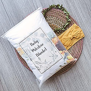 fundich Baby Milestone Blanket for Baby Girl|Newborn Monthly Milestone Picture Blanket|Sunflower Nursery Decor|Baby Girl Photo Background Prop Blanket 45"x40" with Wreath and Headband