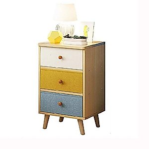 LHLLHL Bedside Table Mini Minimalist Bedroom Storage Cabinet, Bedside Table with Three Drawer Design