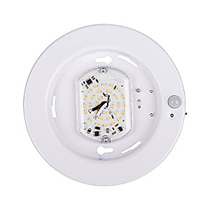 YoonLIT LED Closet, Flush Mount Motion Sensor Ceiling Light with Dusk to Dawn, 6.2 Inch, 10.5W, 800 Lumen, Anti-Rust Galvanized Housing, White Finish 5000K 2-Pack