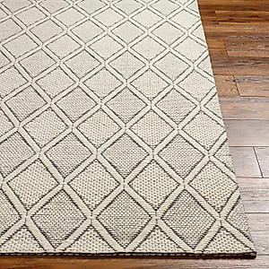 Hauteloom Aeron Wool Living Room, Bedroom Area Rug - Beige, Gray - 8' x 10'