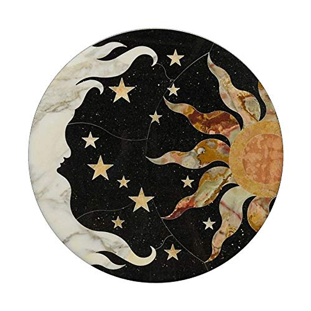 Black Vintage Moon Sun and Stars & Design PopSockets PopGrip: Swappable Grip for Phones & Tablets