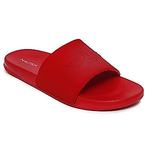 Nautica Men's Athletic Slide Comfort Sandal-Porter-Red-Size-11
