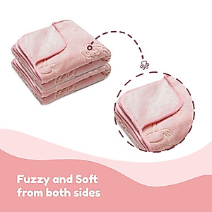 Blankets for Girls, Kids, Puppy Blankets for Small Dogs, Soft Fuzzy Plush Fleece Blanket for Boys, Girls, Teens, Toddlers, Birthday Gift, Large 50" X 60" (Pink)