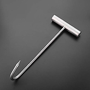 Hemoton Meat Hooks Stainless Steel T Hooks T-Handle Meat Boning Hook for Kitchen Butcher Shop Restaurant BBQ Tool Butcher Shop Tool Kit (28cm)