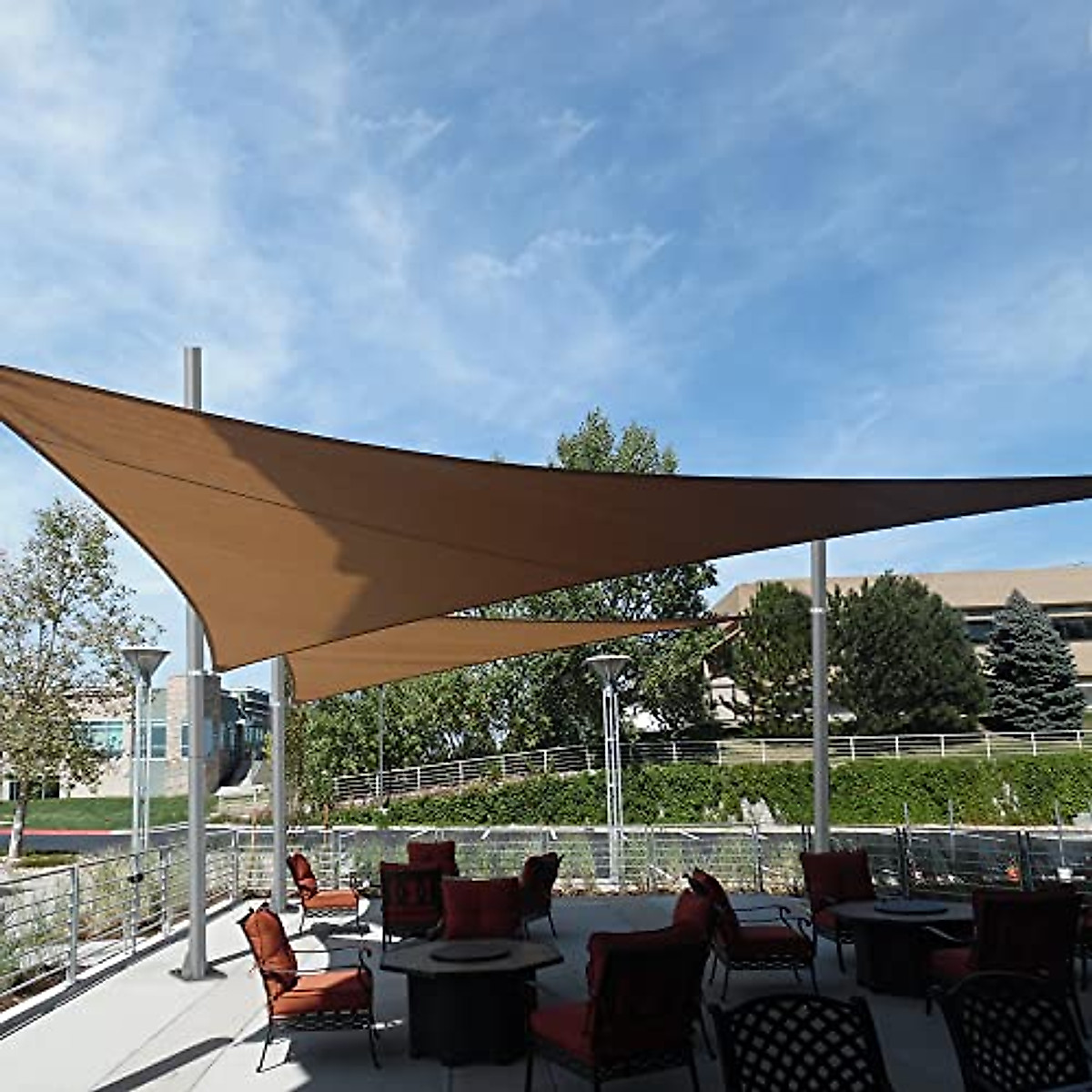 Miveda Shade Sail Poles, 10 ft Heavy Duty 3" Diameter Steel Poles for Shade Sail, Sun Shade Pole with D-clamp, Suitable for Garden/Yard/Pool/Patio/Playground/Grass（one Pole）