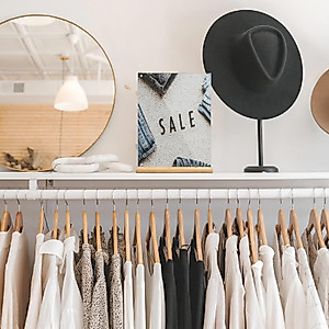 PUJIANG 8.5 x 11 Acrylic Sign Holder with Wood Base 3 Pack,Wood Sign Holder Acrylic Frame Standing Plastic Sign Holder, Double Side Flyer Holder Plexiglass Sign Holder for Store Wedding Front Desk