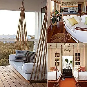 Natural Jute Rope Hemp Rope (1/2 in x 100 ft) Strong Jute Twine for Crafts Gardening Hammock Decorating