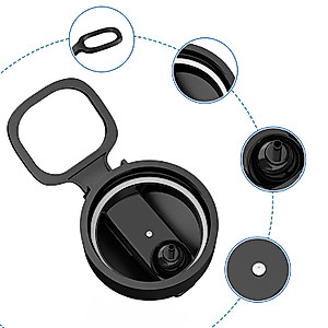 Straw Lid for 32oz, 40oz, 64oz, 87oz, 128oz Water Bottle, Insulated Flip Top Cap of 2.22” Diameter Bottles, BPA-Free Water Flask Accessories with 2 Straws and 1 Brush