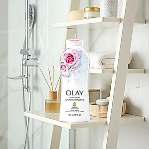 Olay Fresh Outlast Body Wash with B3, Rose Water and Sweet Nectar, 22 Fl Oz (Pack of 4)