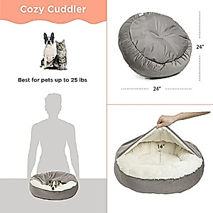 Best Friends by Sheri Cozy Cuddler Ilan Microfiber Hooded Blanket Cat and Dog Bed in Gray 23"x23"
