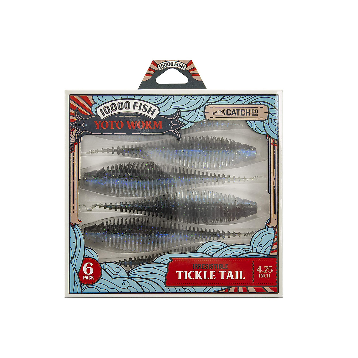 Catch Co 10,000 Fish Yoto Worm Soft Plastic Creature Bait Fishing Lure Watermelon Red Flake 4.75"