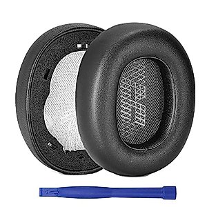 Live 650 BTNC Ear Pads, Replacement Protein Leather Earpads Memory Foam Ear Cushions Pads for JBL Lifestyle E65BTNC Live 650BTNC Tune 660BTNC Duet NC Noise-Cancelling Headphones - Leather Black