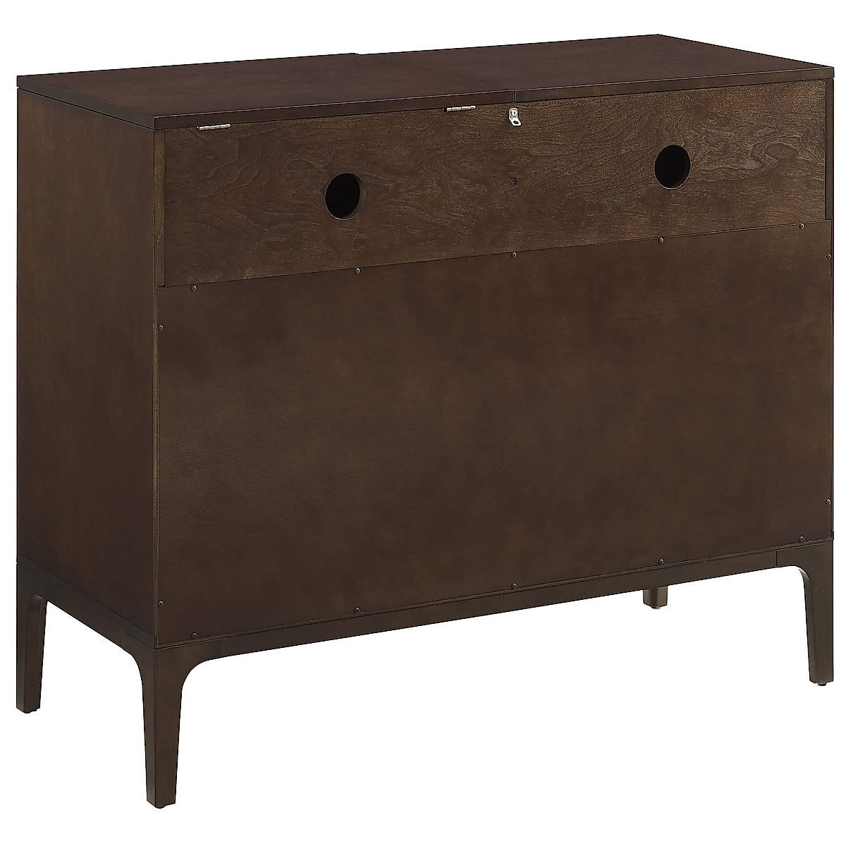 Crosley Furniture Asher Media Console and Record Player Stand with Storage for Vinyl Records, Dark Brown