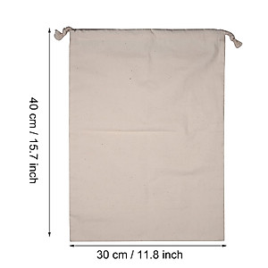 ZPSHYD Cotton Drawstring Bags, Reusable Muslin Bag Natural Color Household Plain Cotton Drawstring Storage Laundry Sack Stuff Bag for Travel Home Use(30 * 40cm)