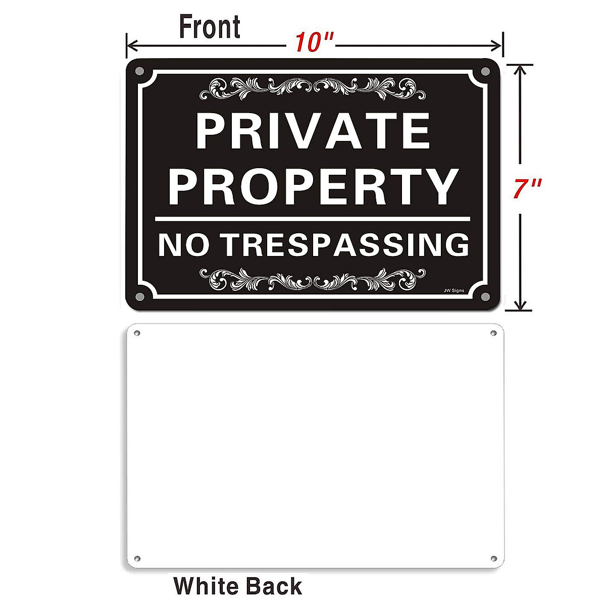 No Trespassing Signs Private Property Sign (2 Pack) 10” x 7” Heavy 0.40 Aluminum Rust Free Sign Professional Printing UV Protected Weatherproof Indoor or Outdoor Use …