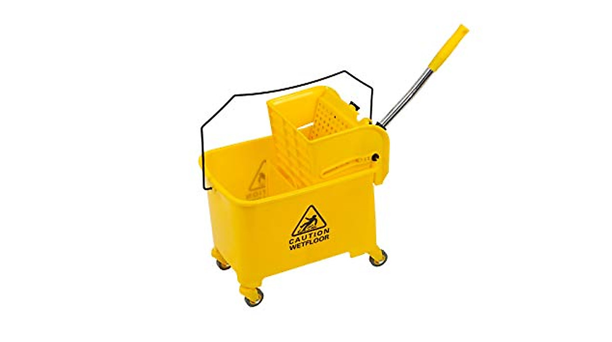 TUTAVIAW Yellow Mop Bucket with Wringer - 5.28 Gallon