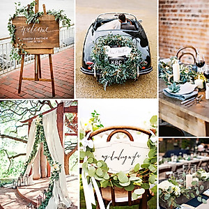 ROXXY GREEN DECOR - Artificial Eucalyptus Garland (7pcs 42Ft) - Greenery Bulk Vines Faux Silver Dollar Eucalyptus Leaves Strands for Wedding, Party, Garden, Home and Wall Decoration