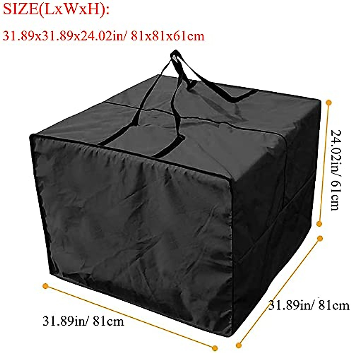 Outdoor Patio Furniture Seat Cushions Storage Bag UCARE Waterproof 420D Oxford Fabric Pillow Under-Bed Storage Organizer Large Capacity Clothing Storage Bags (2 PCS, Black)