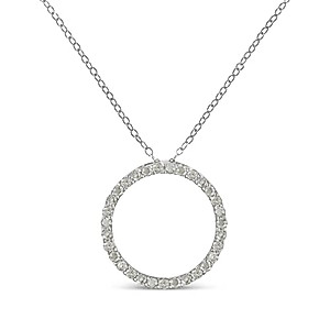 ERAA Jewel 3 CT Round Colorless Moissanite Engagement Pendant, Wedding Bridal Pendant, Eternity Sterling Silver Solid Diamond Solitaire -Prong Anniversary Promise Gift for Her