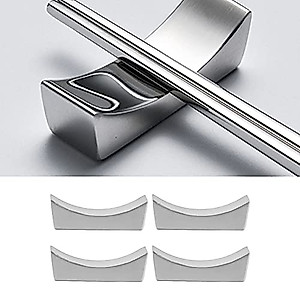 4 Pieces Stainless Steel Chopstick Rest Boat Shaped Chopsticks Spoon Knife and Fork Cutlery Rack Suitable for Restaurant Household