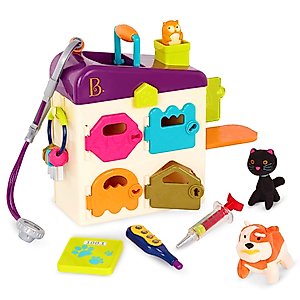 B. toys - Toy Vet Set For Toddlers, Kids - Pet Care Set - Pretend Play Set - Vet Clinic, Tools, Plush Toys - 2 years + - Pet Vet