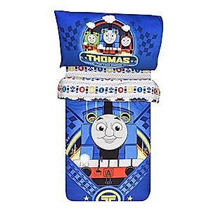 Thomas The Tank Standard Crib 3 Piece Toddler Bedding Set for Kids Soft Microfiber Reversible Comforter, Fitted Sheet & Pillowcase for Boys