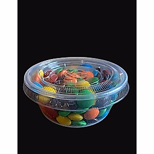 Starz Cupcakes 2 oz - 100 Sets Disposable Plastic Cups with Lids for Gelatin Shots, Condiments &/or Souffle Cups