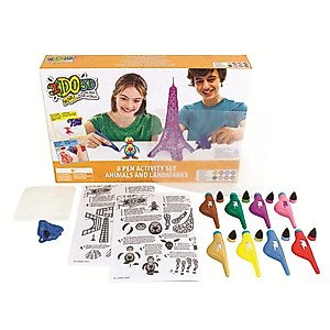IDO3D ULTRA - 8 Pen Set - Zoo Animals and Landmarks, Create 3D Arts and Crafts, Drawing and Painting Supplies