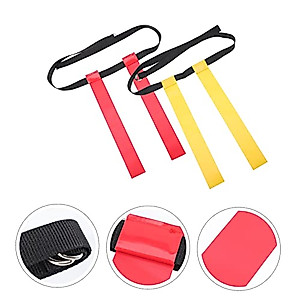 Unomor 2pcs Set Football Streamer Flag Football Flags Kids Backyard Game Flag Football Kit Mens Stuff Womens Athletic Sets Kids Soccer Rugby Waist Belt Flags for Flag Soccer Rugby Belt