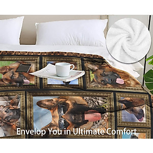 German Shepherd ​Blanket - Fleece Throw Blanket for Couch Super Soft Cozy Bed Blanket Lightweight Plush Fuzzy Lap Blankets and Throws for Sofa, 50 x 60 Inch, Gift for Dog Lover