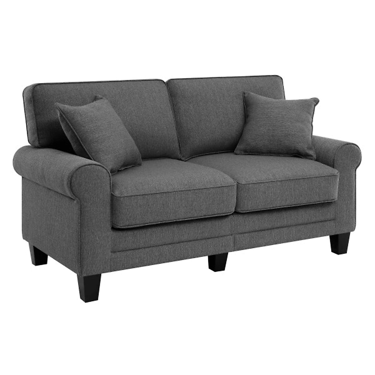 Serta Copenhagen Love Seats, 61" Loveseat, Dark Gray