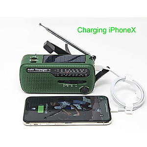 Best NOAA Portable Solar/Hand Crank AM/FM, Shortwave & NOAA Weather Emergency Radio with USB Cell Phone Charger & LED Flashlight (Green)