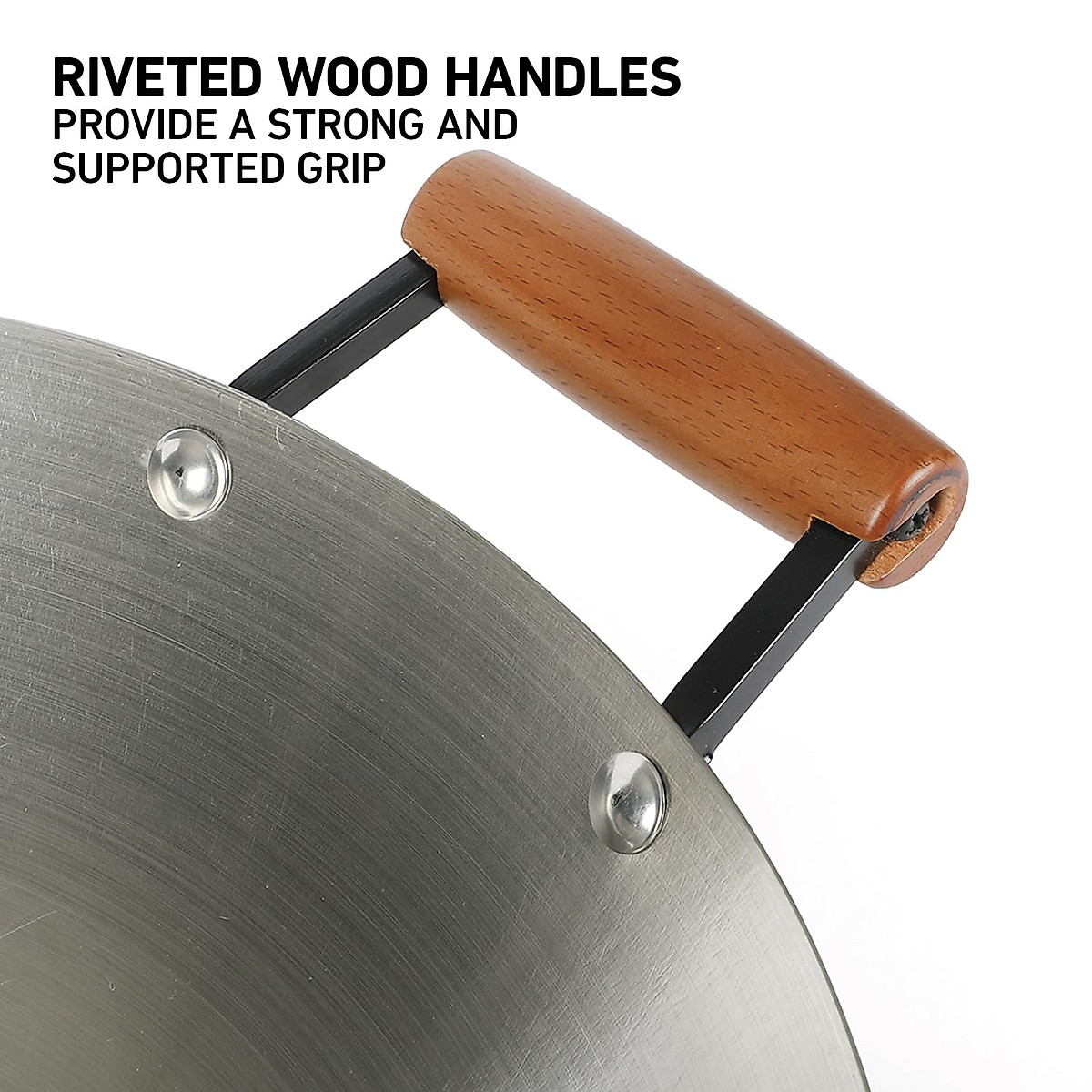 Oster Sangerfield 14 Inch Stainless Steel Wok w/Wood Handles