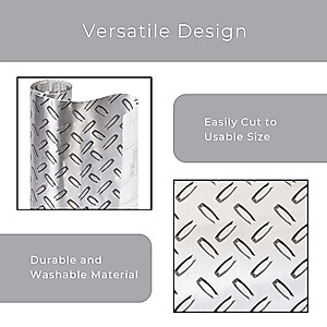 Smart Design Adhesive Shelf Liner - Metallic - 18 Inch x 36 Feet Total (Set of 6 Rolls) - Drawer Cabinet Paper - Kitchen - Diamond Thread