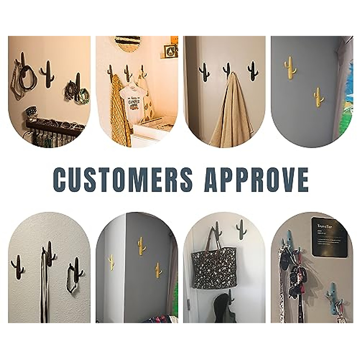 Comfify Set of 3 Hooks Cast Iron Cactus Double Wall Mounted Hooks/Hangers - Decorative Wall Mounted Hooks for Coats, Bags, Towels and More - w/Screws and Anchors Included - Rustic Green