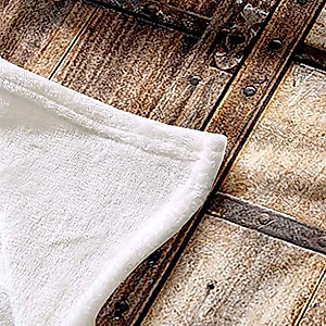 NARBOR Soft Fleece Throw Blanket - Fluffy Microfiber Solid Blankets for Bed and Couch Double/Single Size - 59X79Inch Wooden Door Print Printed Flannel Blanket for Bed, Couch and Sofa