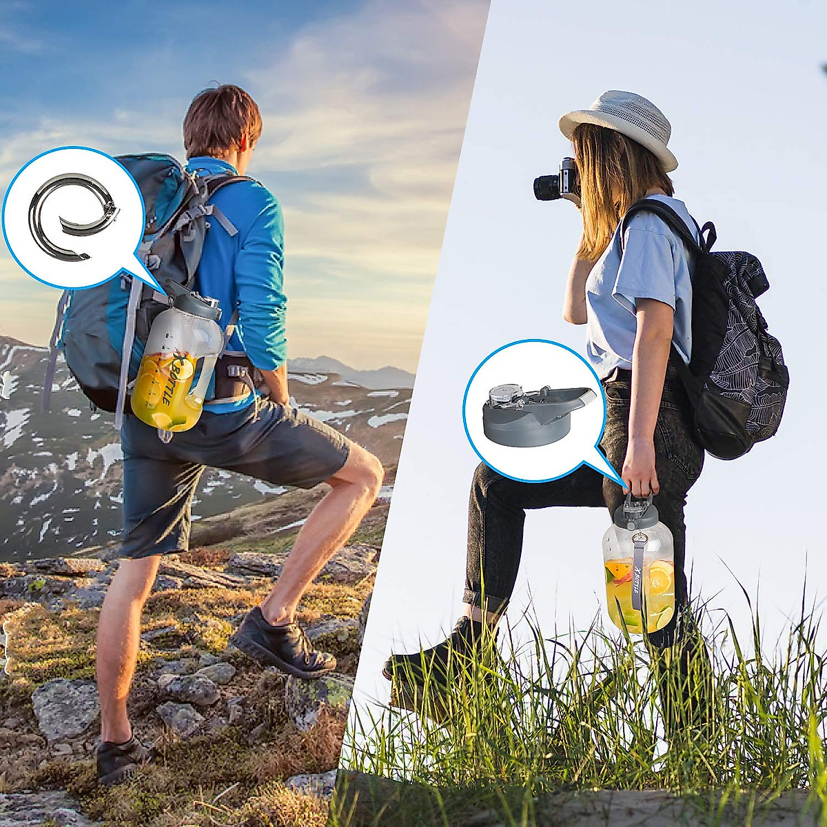 XBOTTLE 1 Gallon BPA Free Tritan Plastic Water Bottle with Straw & Chug Lid for Sports Camping