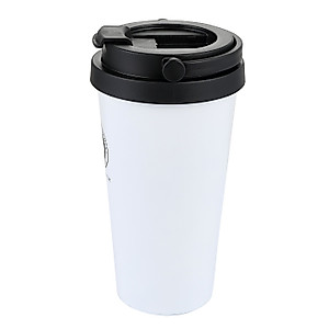 Jason&Eva 18/8 Stainless Steel Double Wall Vacuum Insulated Travel Coffee Mug with Handle/Portable Thermal Cup,Wide Mouth Tumbler with Leak Proof Lid,17oz,White