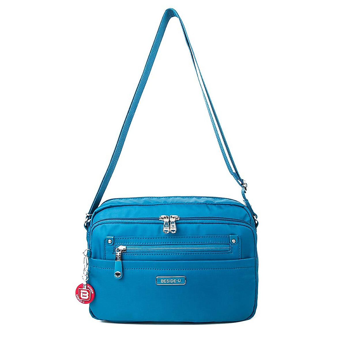 BESIDE-U Baker RFID Guarded Zip Pocket Medium Travel Crossbody in Sapphire Blue