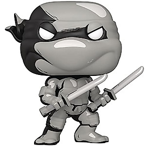 POP Teenage Mutant Ninja Turtles - Leonardo (PX Previews Exclusive) Black & White Chase Funko Vinyl Figure (Bundled with Compatible Box Protector Case), Multicolor, 3.75 inches