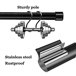 Hanging Closet Rod, Black Adjustable Width and Height 15 to 40 Inch Organizer for Hanging Clothes, Space-Saving Closet Garment Organizer Rack, Closet Extender Hanging Rod, Tension Clothes Hanging Bar