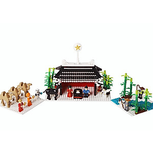 Nativity Bricks Asian Nativity International Series - Block Building Nativity Set for Ages 12+ (917 Pieces)