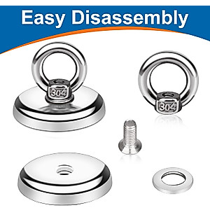 E BAVITE Magnetic Hooks, 100 LB（45KG） Heavy Duty Neodymium Magnet Hooks with Countersunk Hole Eyebolt, Perfect for Home, Kitchen, Workplace, Office and Garage, 20 Packs