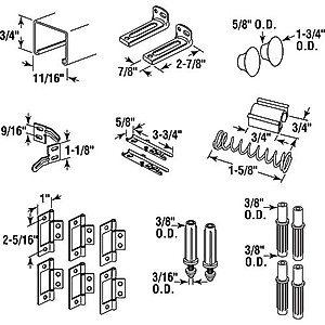 Slide-Co 164688-1 Bi-Fold Closet Track Kit, 60 in, Four Door Hardware Pack, 164688-1