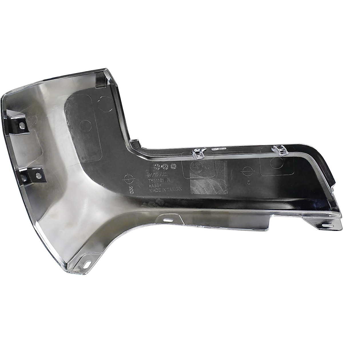 Evan Fischer Bumper End Compatible With 2016-2023 Toyota Tacoma, Chrome Plastic Rear Passenger Side TO1105131